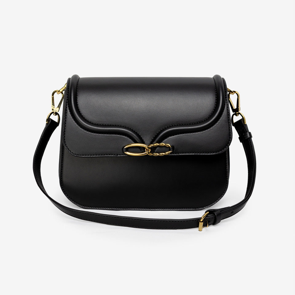 AGCF Ascot Bag in Soft Black Leather